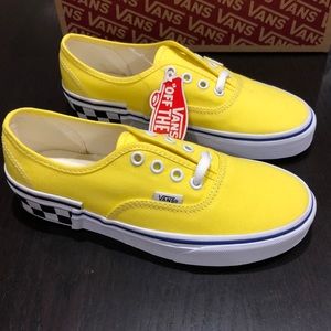 Vans | Shoes | Vans Authentic Check Block Blazing Yellow | Poshmark